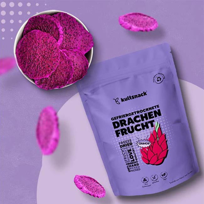 Gefriergetrocknete Drachenfrucht Scheiben online kaufen | Kultsnack